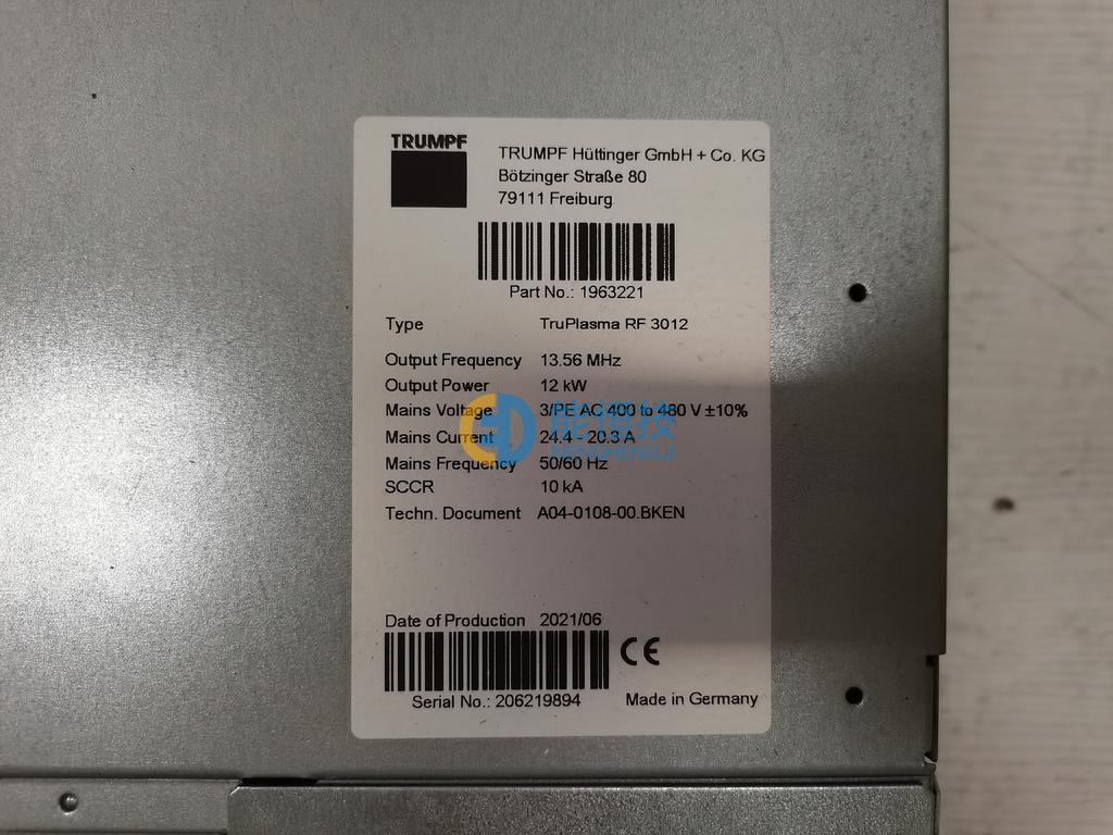RF电源TruPlasma RF3012|DAIHE维修|射频发生器维修|ULVAC维修|爱发科维修|ULVAC电源维修|爱发科电源维修 ...